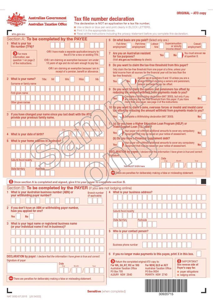 RecruitWest How To Fill In A Tax File Declaration Form Perth And 
