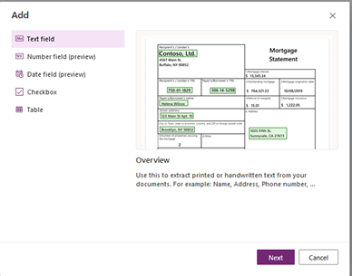 Using the “Document Scanner” AI Model for PowerApps