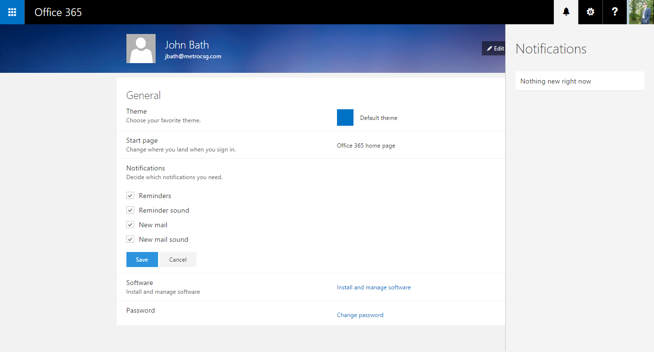 Get to Know Office 365’s New Settings Page :: Metro CSG - New York ...