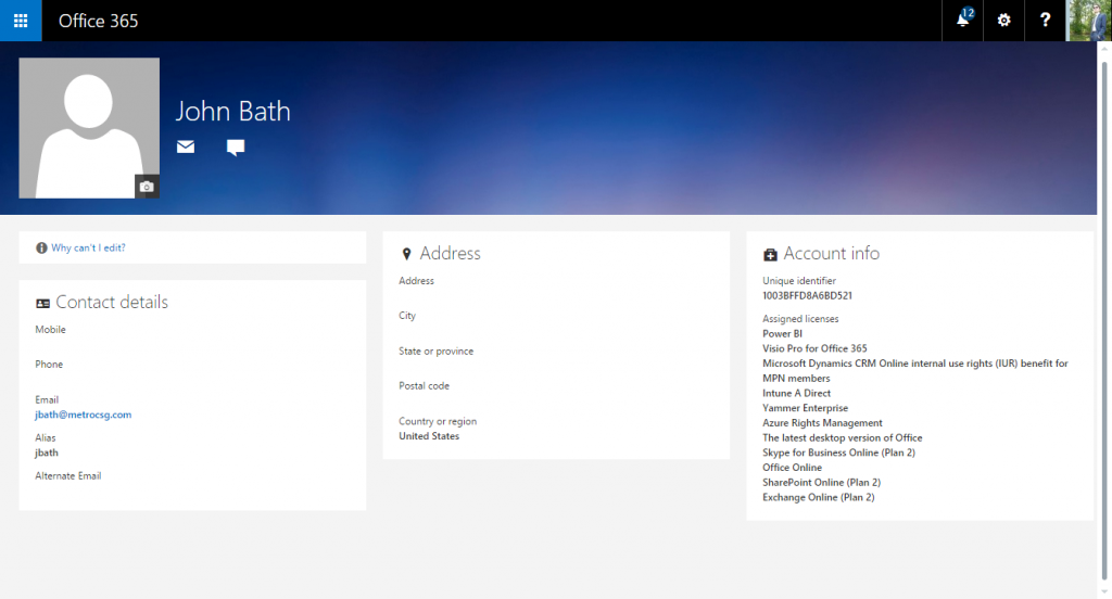 Get to Know Office 365’s New Settings Page :: Metro CSG - New York ...