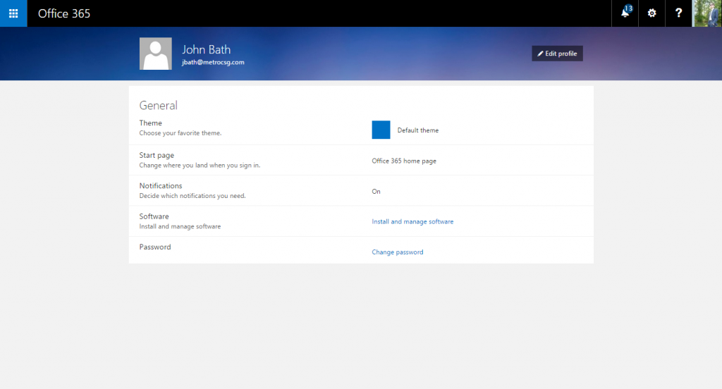 Get to Know Office 365’s New Settings Page :: Metro CSG - New York ...